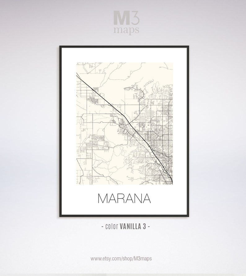 Marana Arizona Marana AZ Map Marana Map Marana Print | Etsy