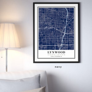 Lynwood California Map Lynwood CA Map Lynwood City Map - Etsy