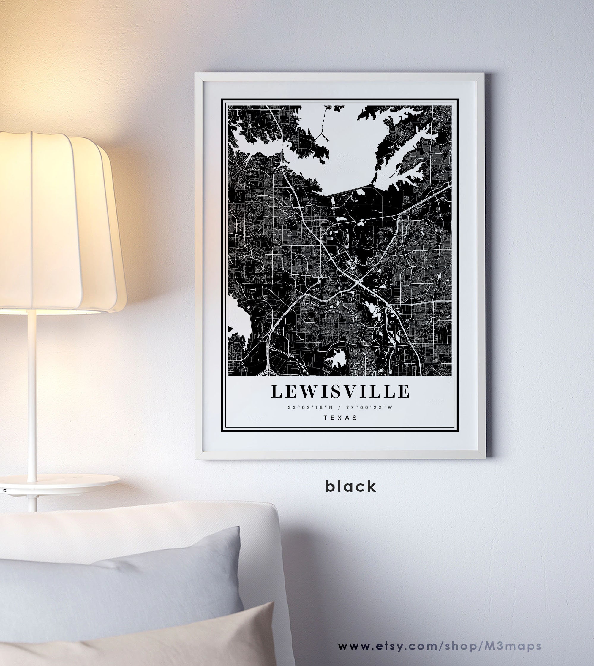 Lewisville Texas Map Lewisville TX Map Lewisville City Map - Etsy