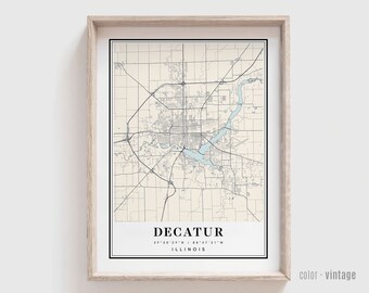 Decatur IL City Skyline Poster Print Art Illinois - Etsy