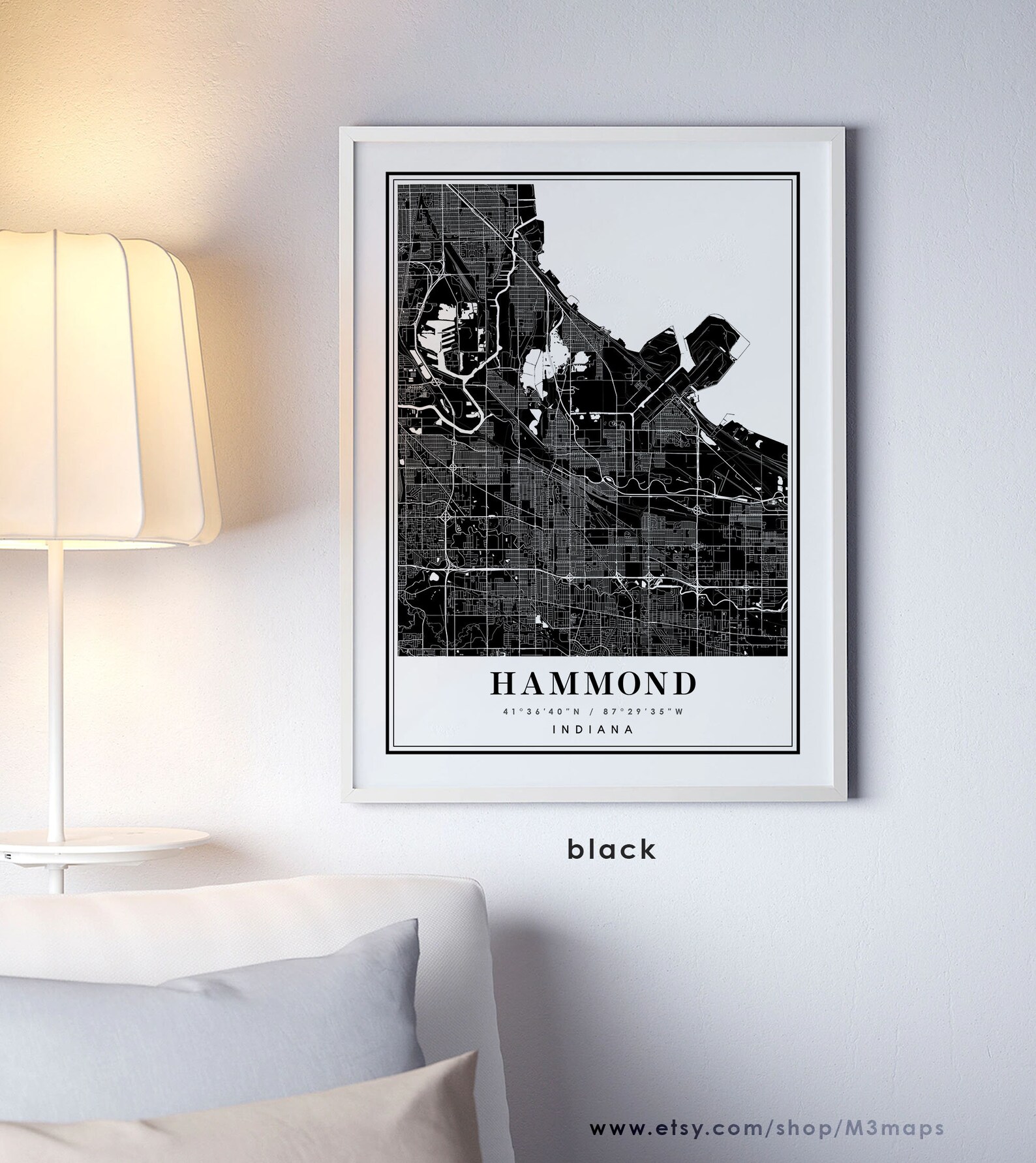 Hammond Indiana Map Hammond IN Map Hammond City Map Hammond | Etsy