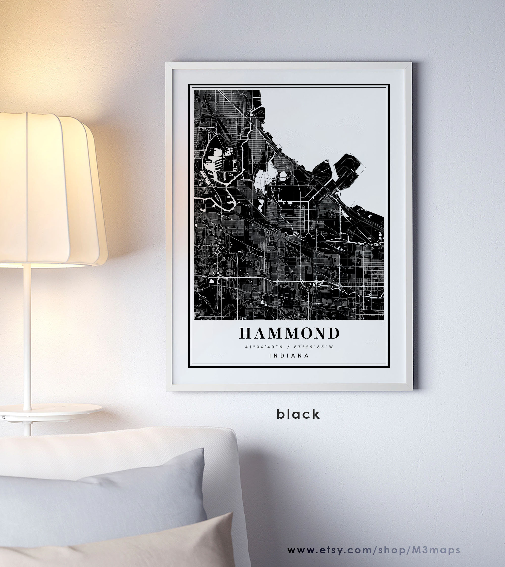 Hammond Indiana Map Hammond IN Map Hammond City Map Hammond - Etsy