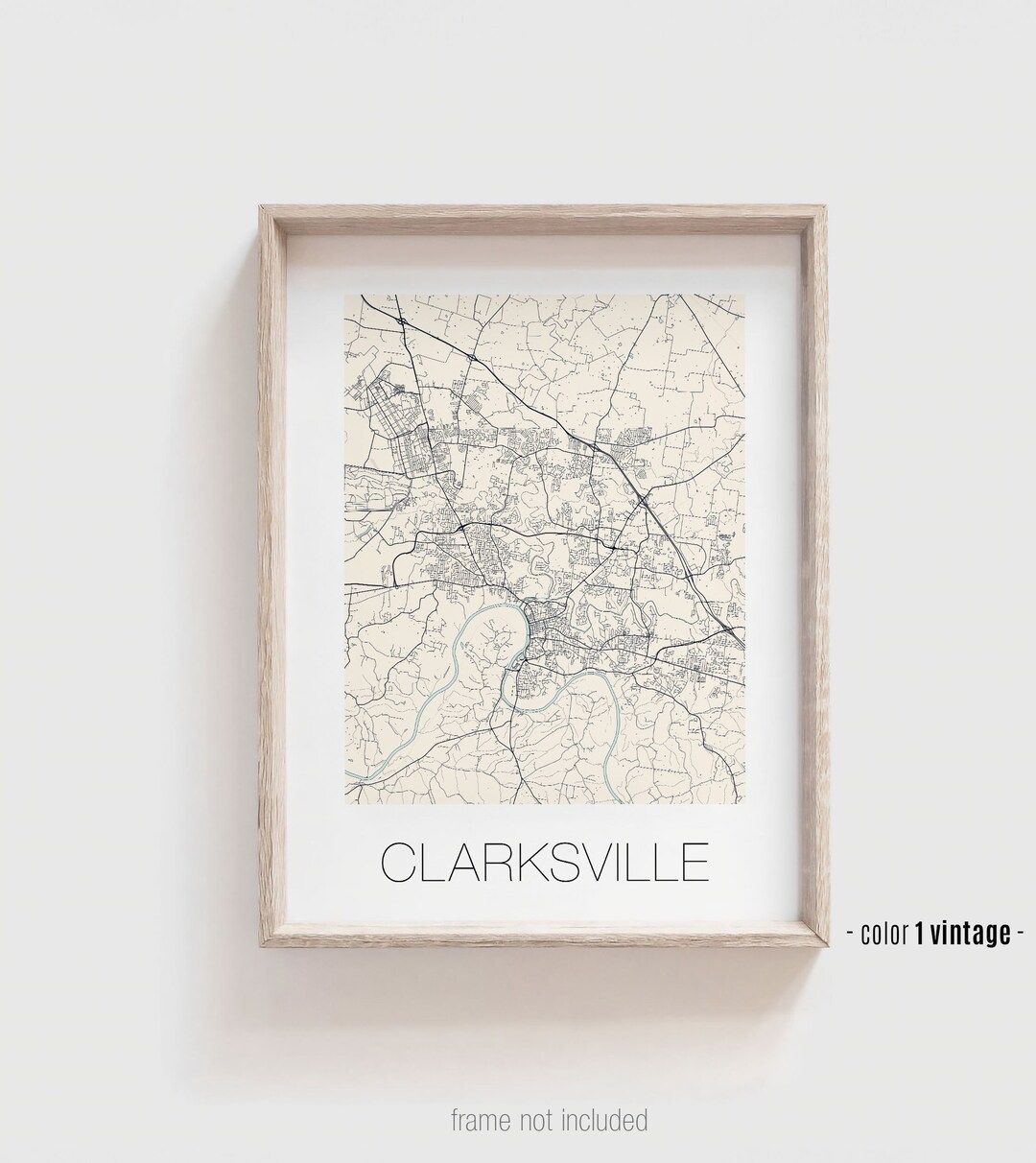 CLARKSVILLE TN City Map Poster, Clarksville Tennessee Street Map Print ...