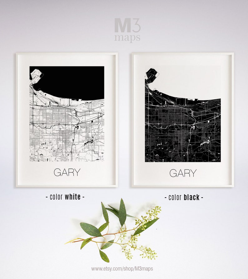 Gary Indiana Gary IN Map Gary Map Gary Print Gary Poster - Etsy