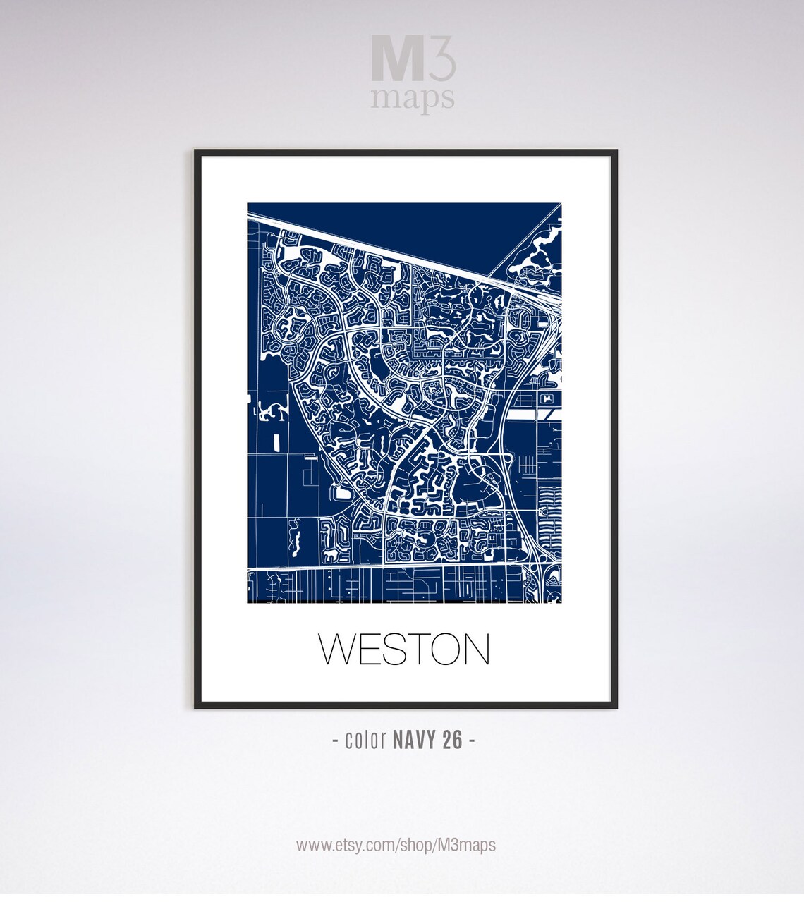 Weston Florida Weston FL Map Weston Map Weston Print | Etsy