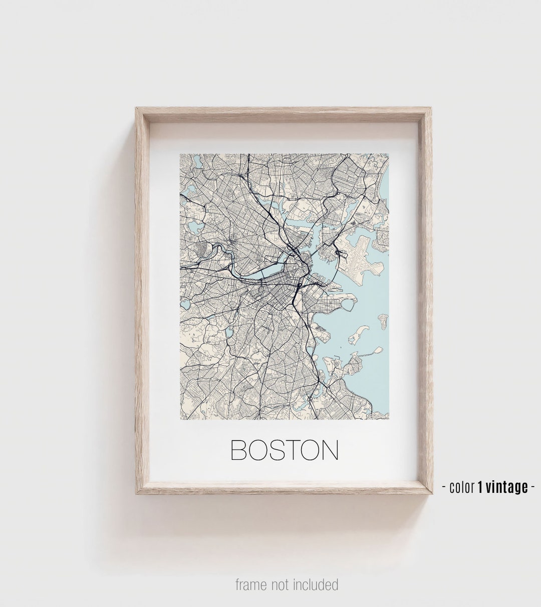 BOSTON MA City Map Poster, Boston Massachusetts Street Map Print ...