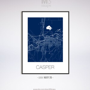 Casper Wyoming Casper WY Map Casper Map Casper Print - Etsy
