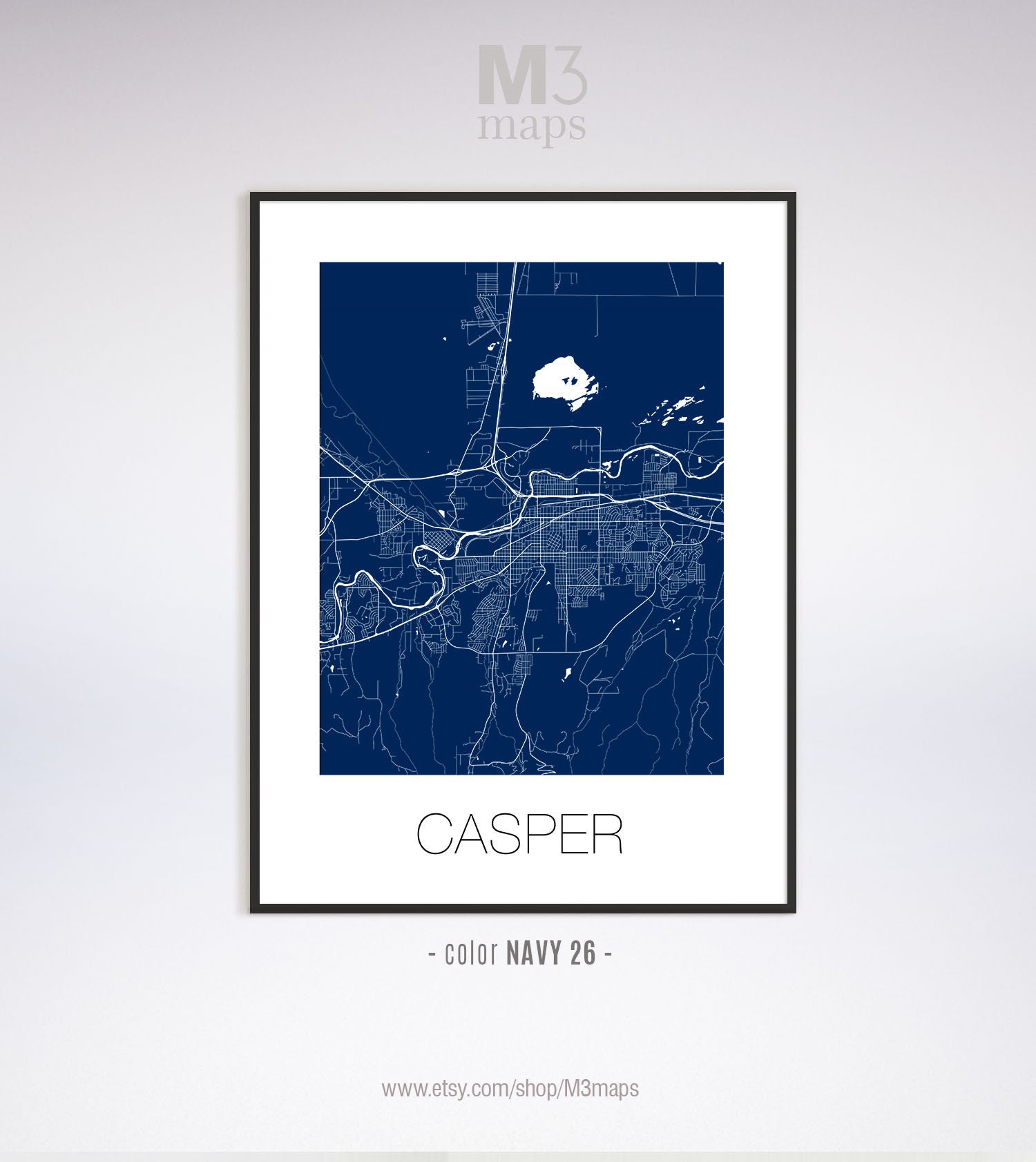 Casper Wyoming Casper WY Map Casper Map Casper Print - Etsy