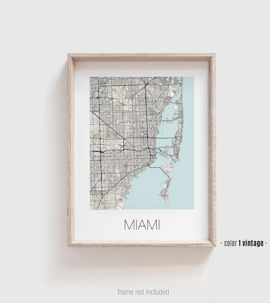 MIAMI FL City Map Poster, Miami Florida Street Map Print - Personalized ...