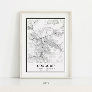Concord California Map, Concord CA Map, Concord City Map, Concord Print ...