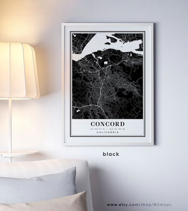 Concord California Map Concord CA Map Concord City Map - Etsy