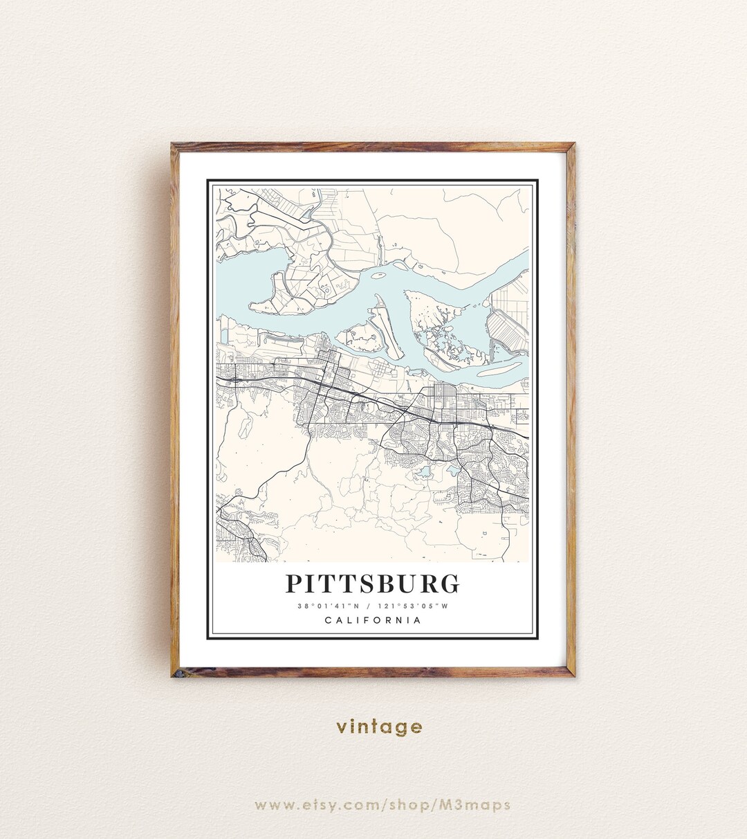 Pittsburg California Map Pittsburg CA Map Pittsburg City - Etsy