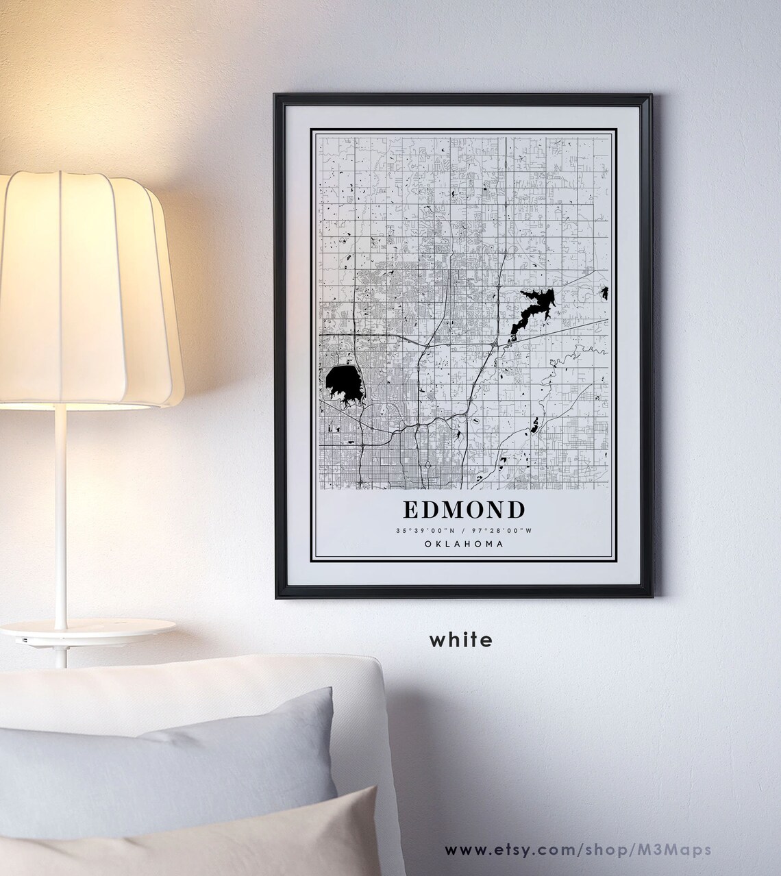 Edmond Oklahoma Map Edmond OK Map Edmond City Map Edmond - Etsy