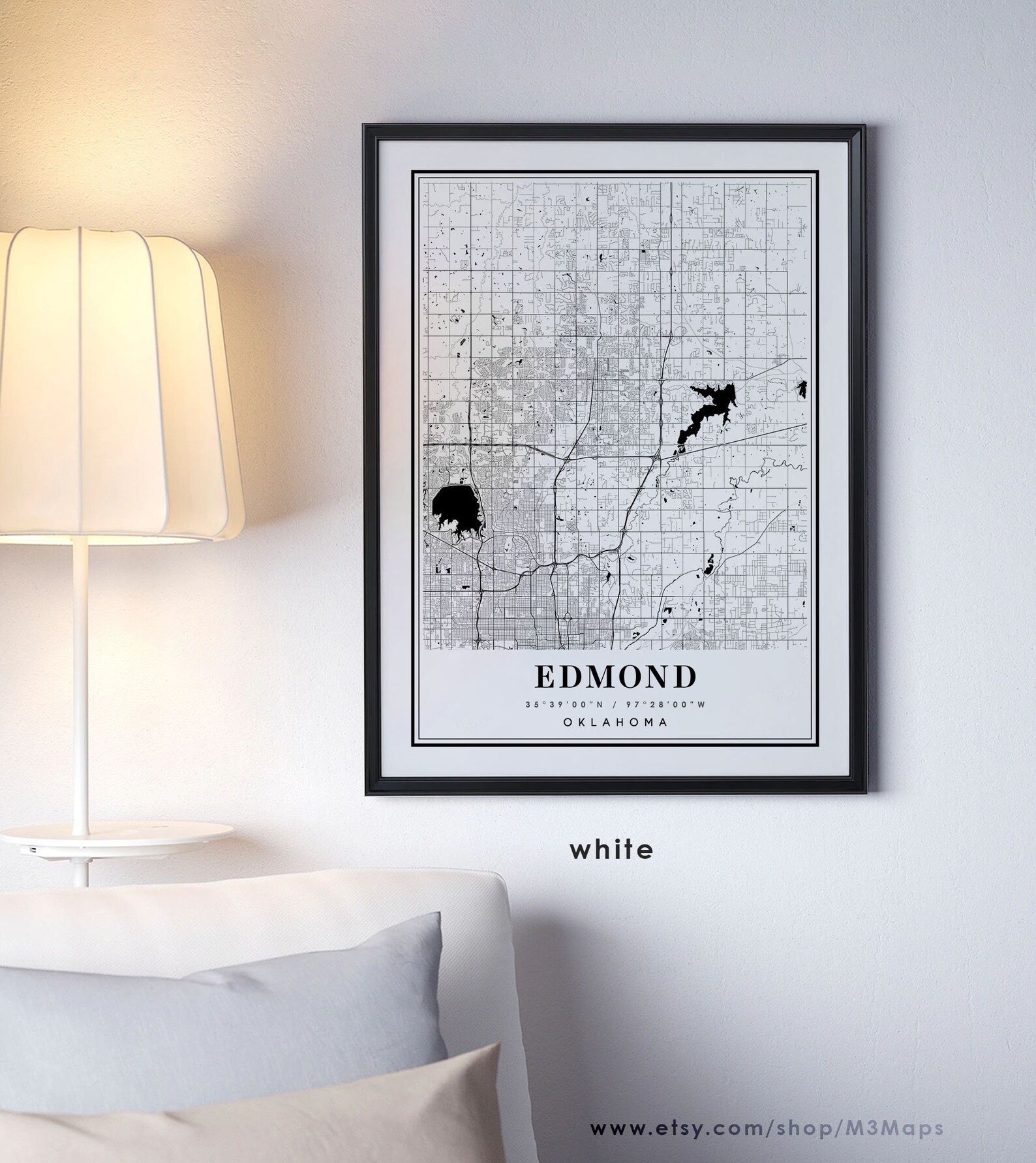 Edmond Oklahoma Map Edmond OK Map Edmond City Map Edmond - Etsy