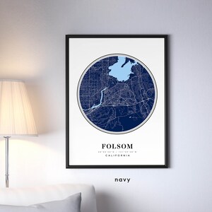 Folsom Map California Folsom CA Map Folsom Print Folsom - Etsy