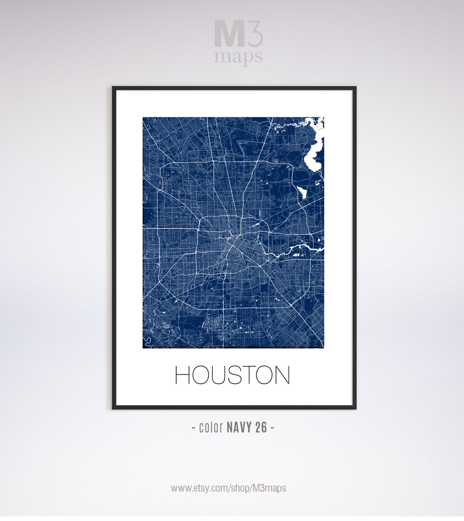 Houston Texas Houston TX Map Houston Map Houston Print - Etsy