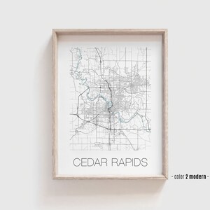 CEDAR RAPIDS IA City Map Poster, Cedar Rapids Iowa Street Map Print ...