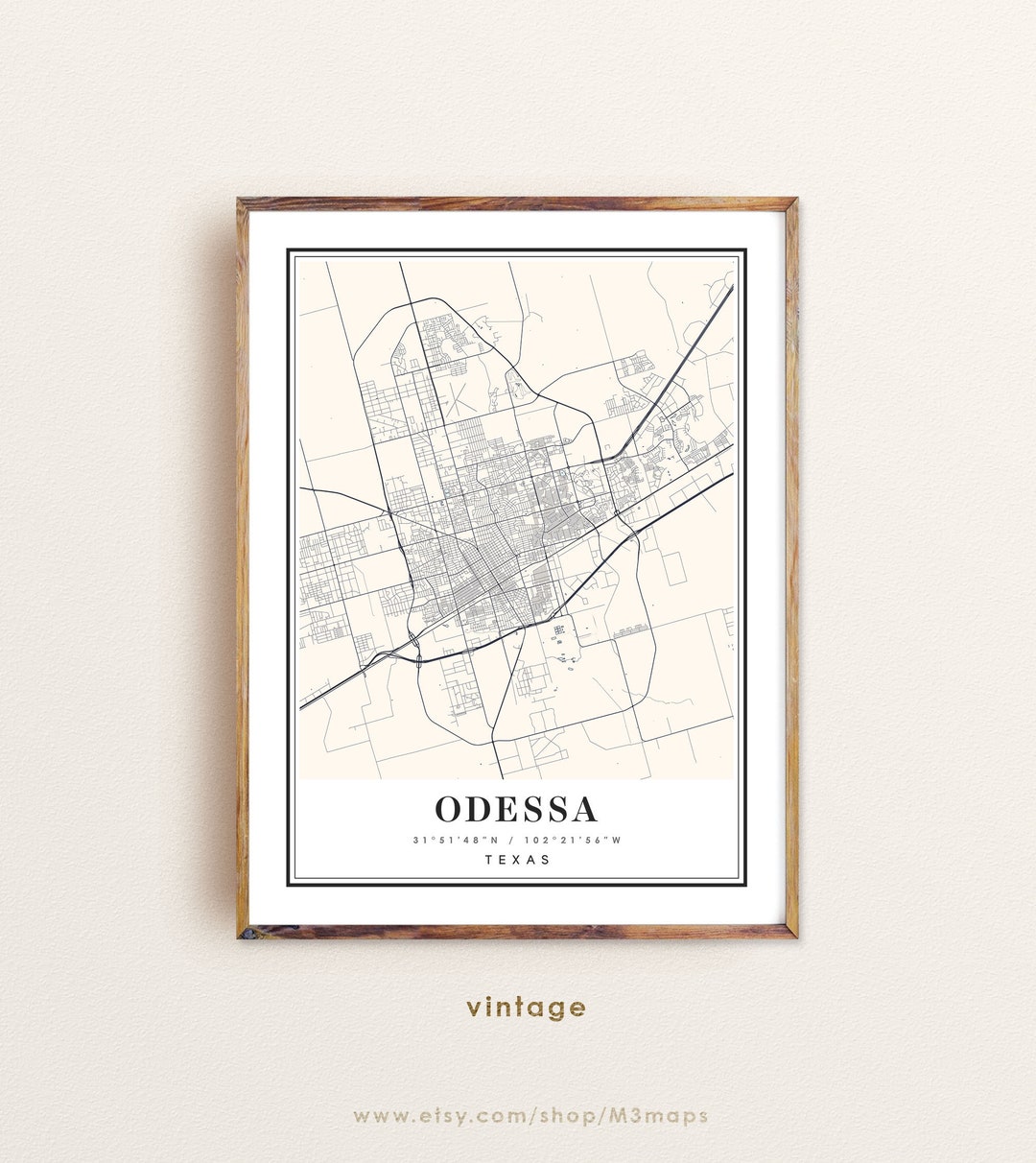 Odessa Texas Map, Odessa TX Map, Odessa City Map, Odessa Print, Odessa ...
