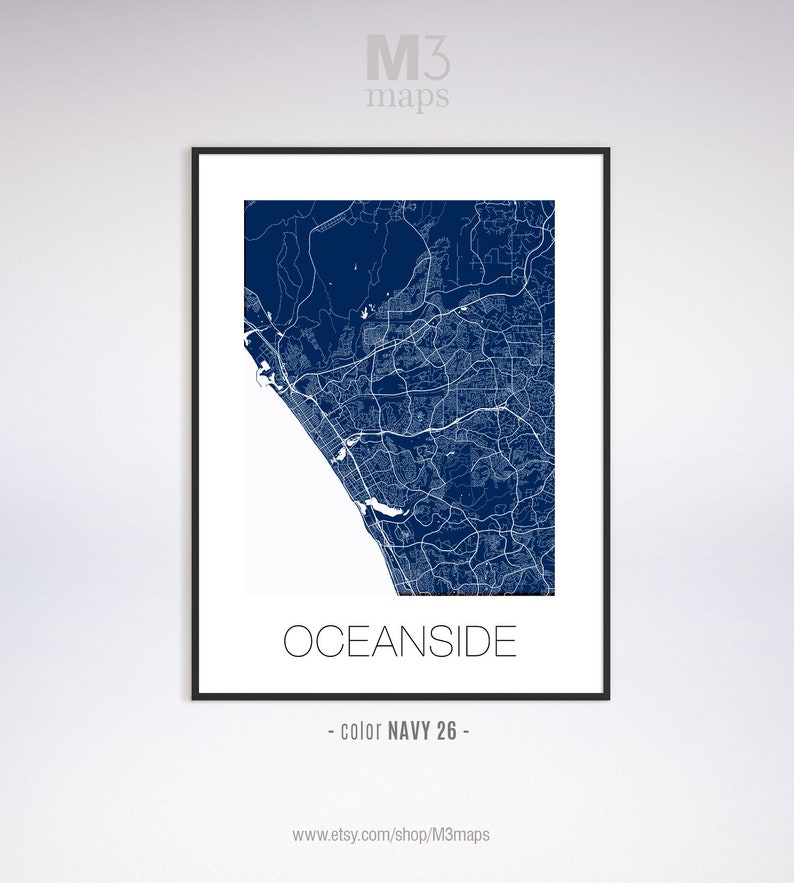Oceanside California Oceanside CA Map Oceanside Map - Etsy