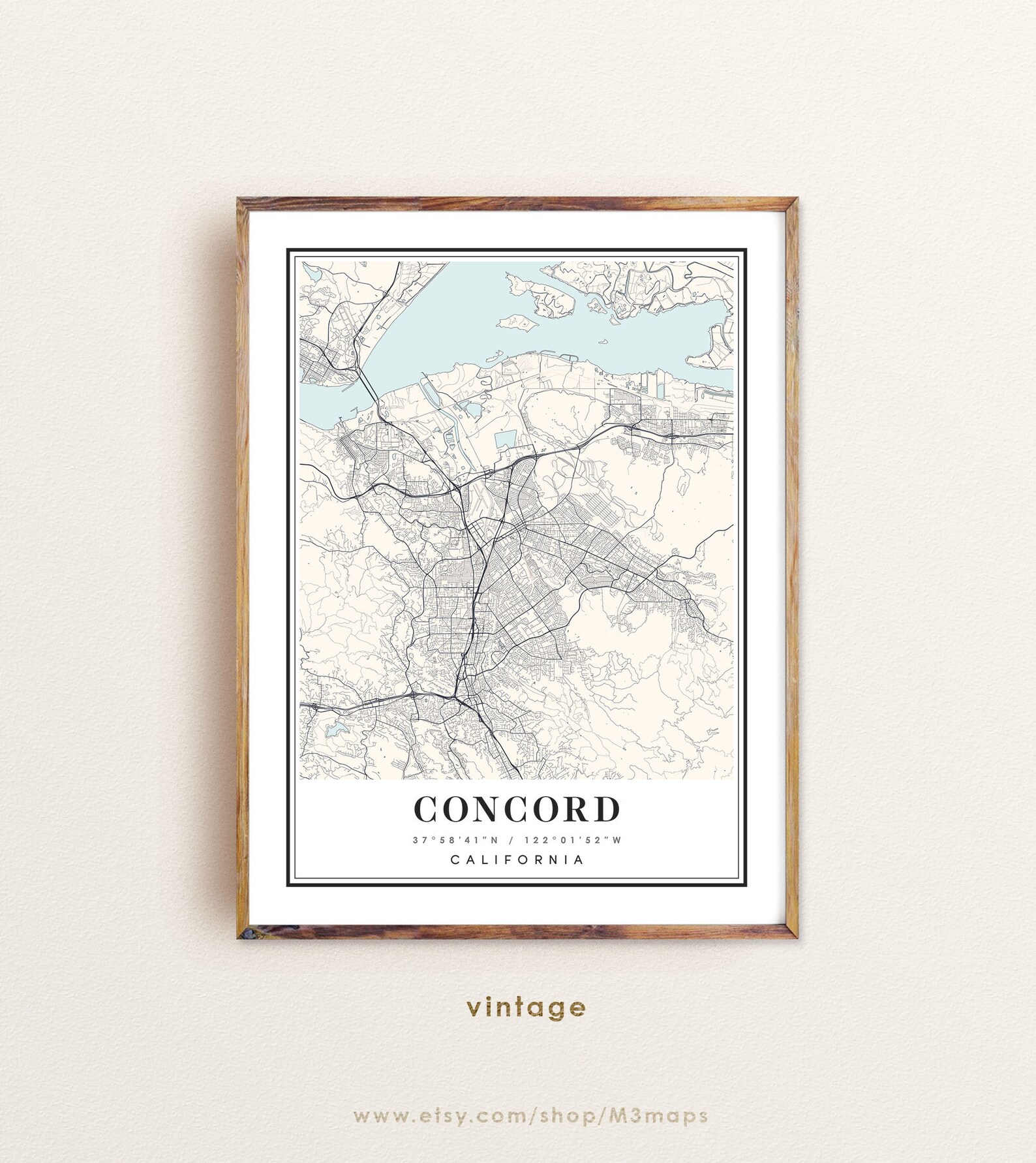 Concord California Map Concord CA Map Concord City Map - Etsy