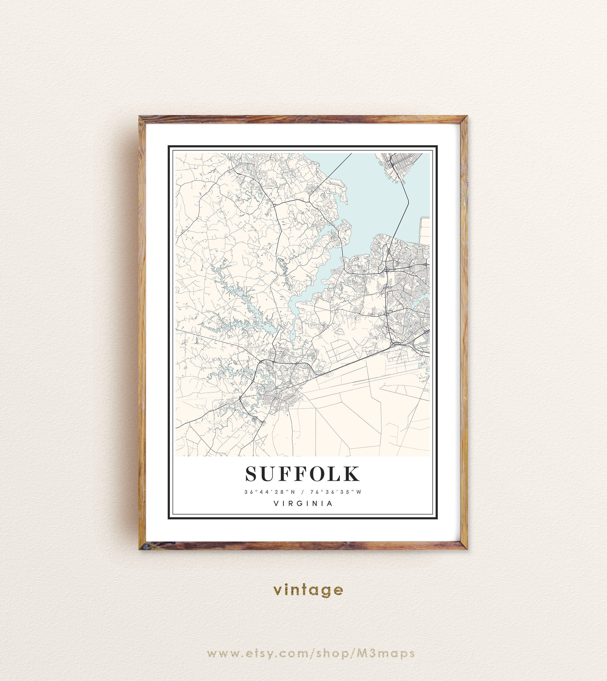 Suffolk Virginia Map Suffolk VA Map Suffolk City Map | Etsy