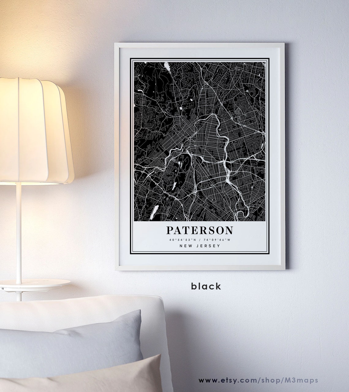 Paterson New Jersey Map Paterson NJ Map Paterson City Map | Etsy