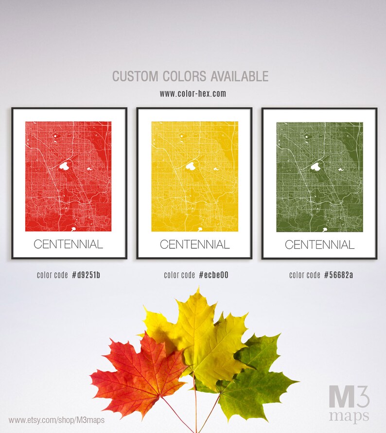 Centennial Colorado Centennial CO Map Centennial Map - Etsy