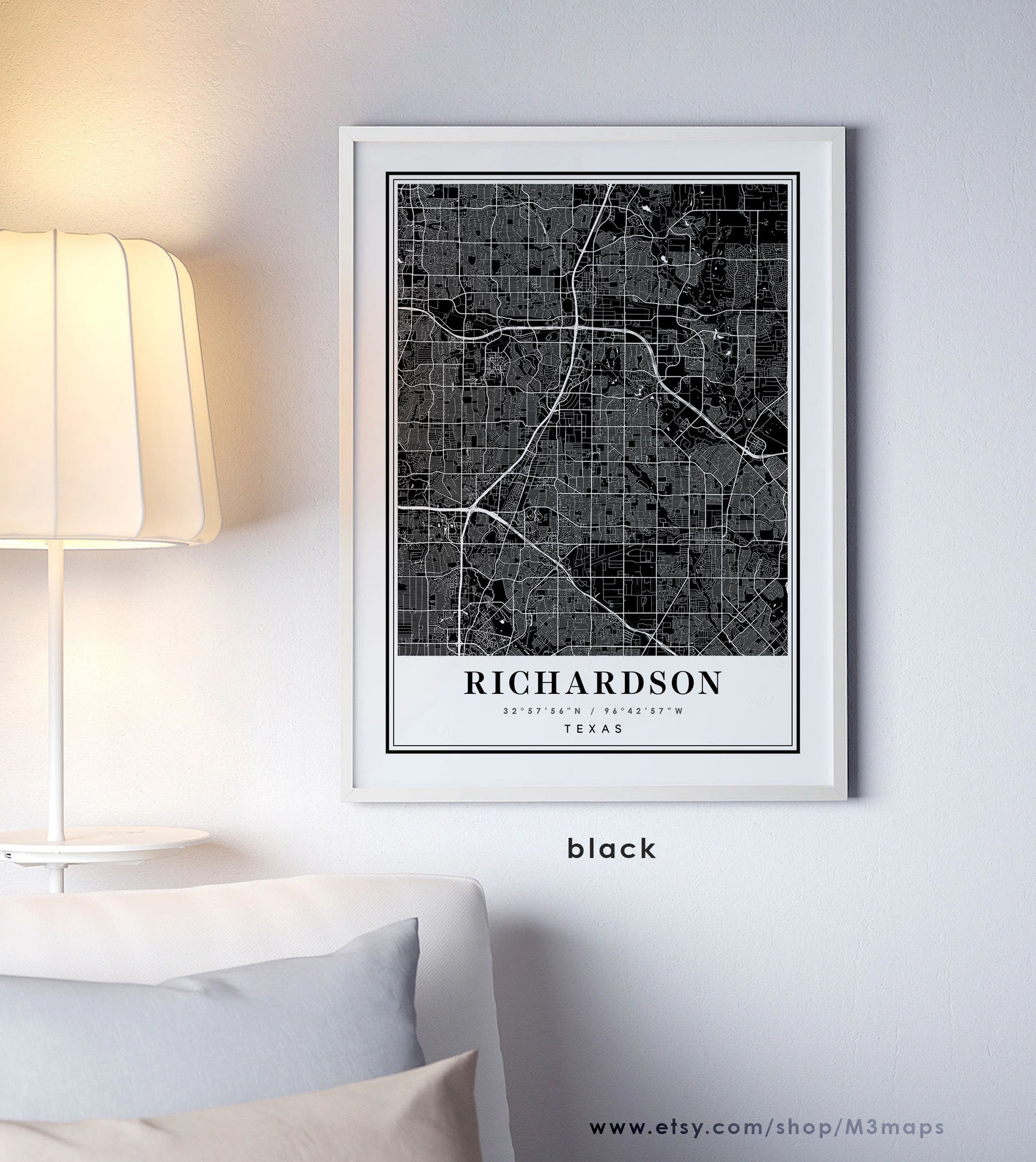 Richardson Texas Map Richardson TX Map Richardson City Map | Etsy