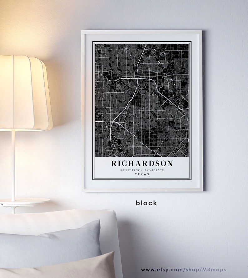 Richardson Texas Map Richardson TX Map Richardson City Map | Etsy