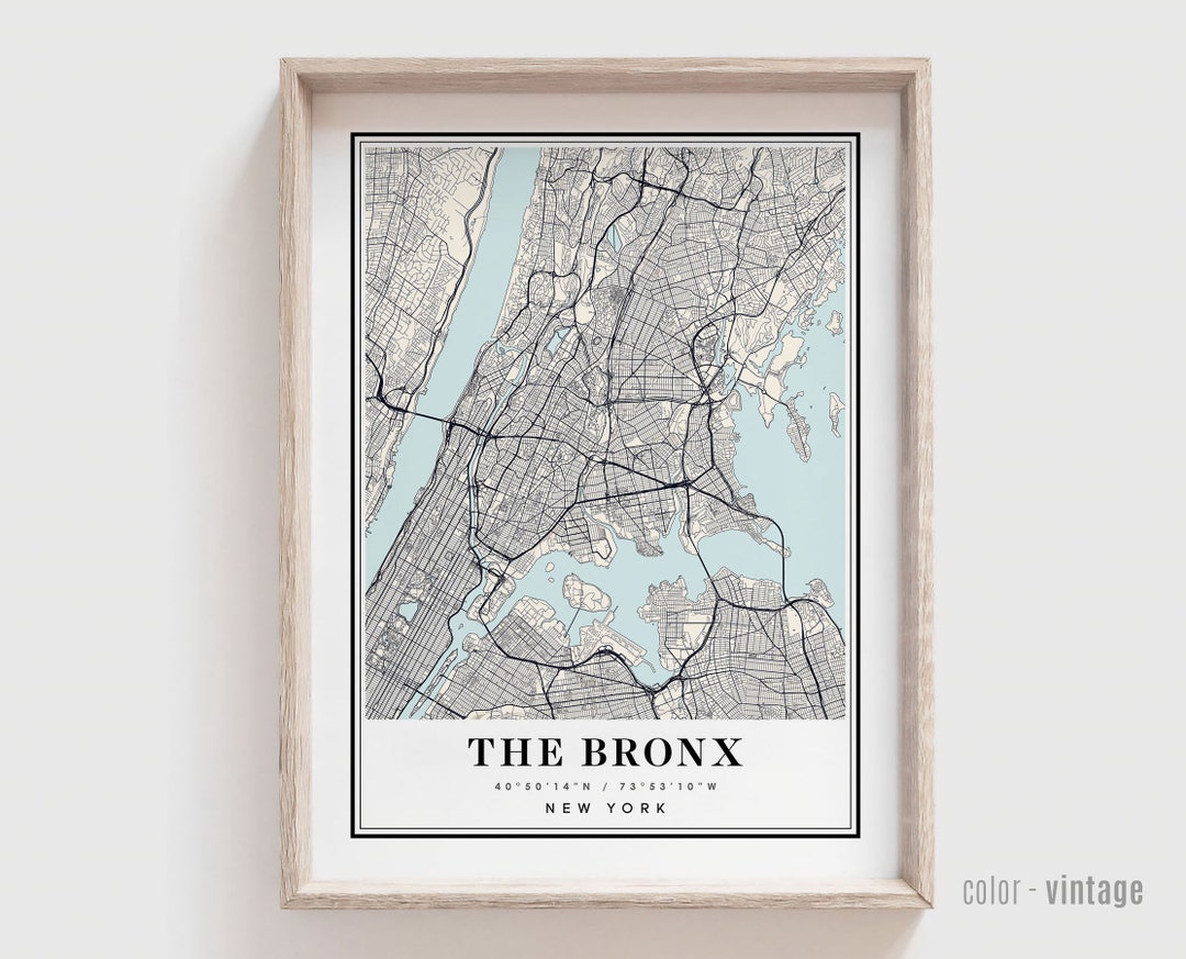 The Bronx NY Map Print - the Bronx New York City Poster - Personalized ...