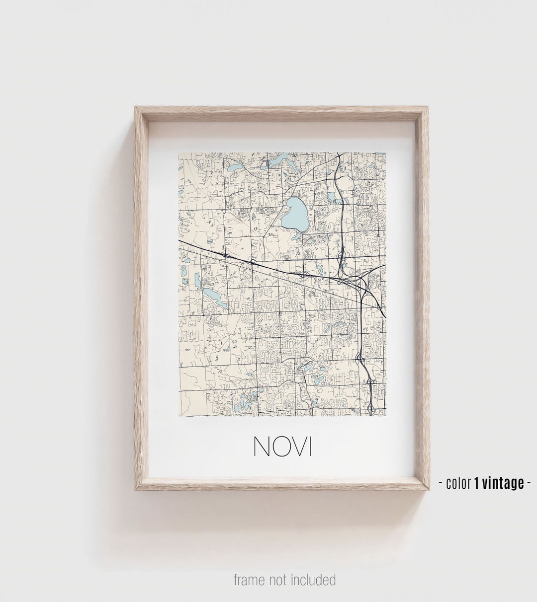 NOVI MI City Map Poster, Novi Michigan Street Map Print - Personalized ...