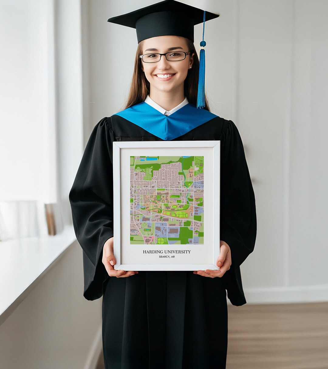 Harding University Searcy AR Campus Map | 2025 College Graduation Gift ...