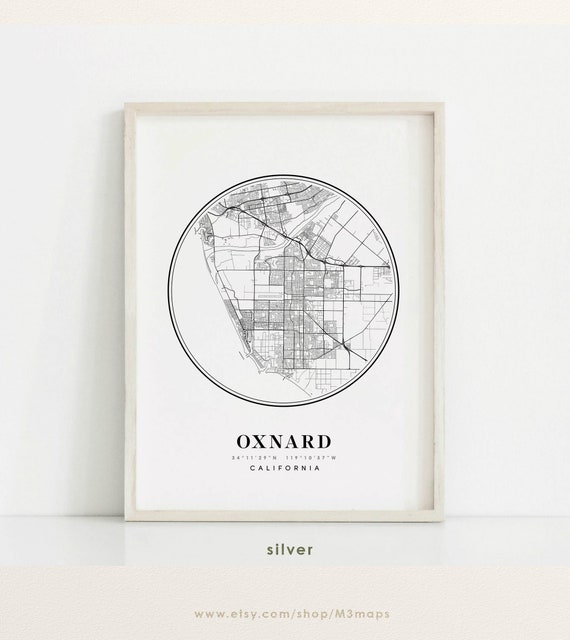 Mapa de Oxnard California Mapa de Oxnard CA Impresión de - Etsy España