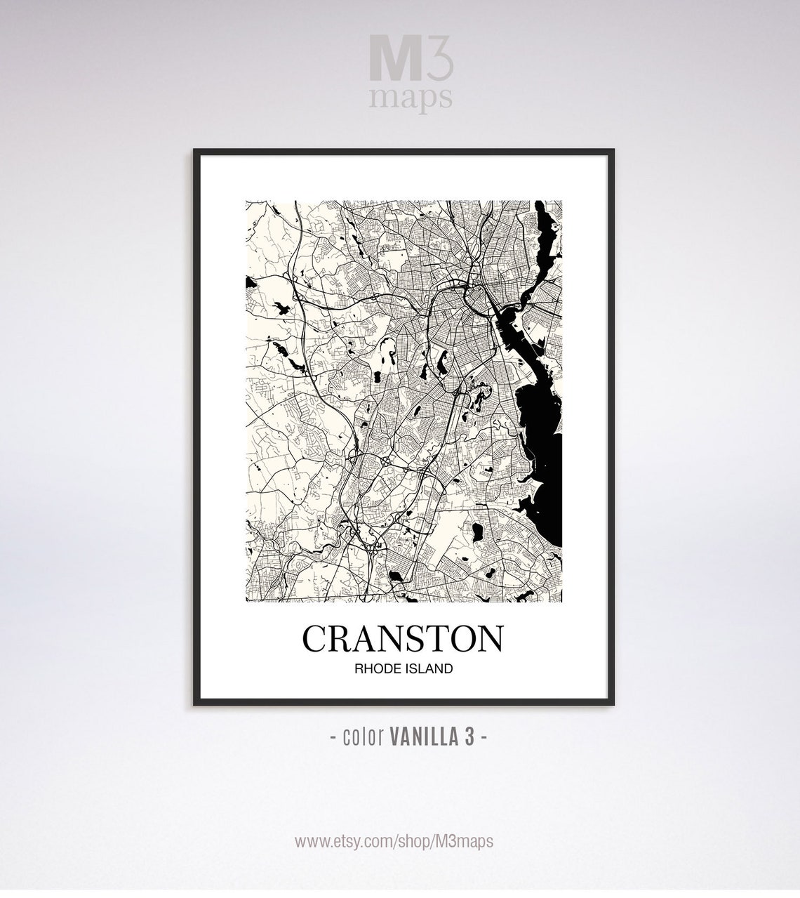 Cranston Cranston RI Map Cranston Modern Art Print Cranston - Etsy
