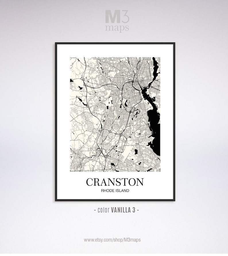 Cranston Cranston RI Map Cranston Modern Art Print Cranston - Etsy