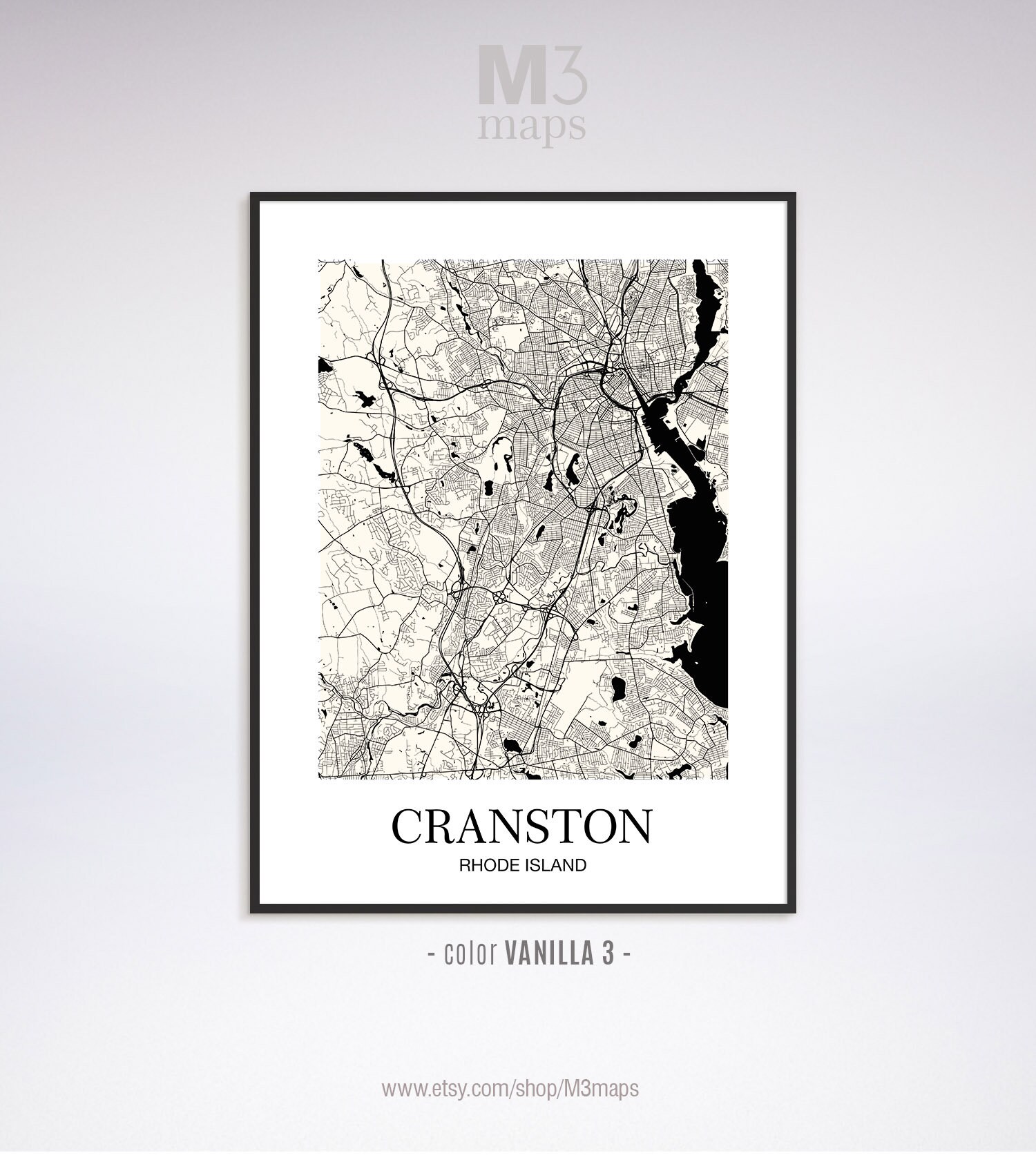 Cranston Cranston RI Map Cranston Modern Art Print Cranston - Etsy