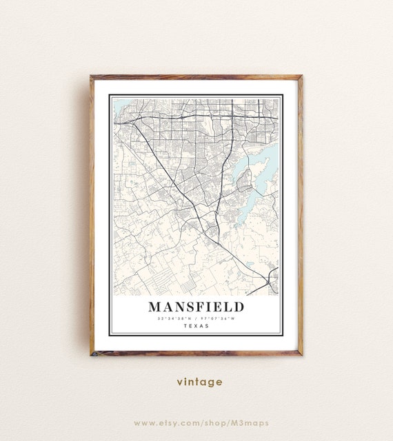 Mansfield Texas Map Mansfield TX Map Mansfield City Map - Etsy