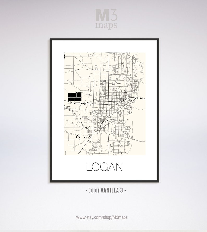 Logan Utah Logan UT Map Logan Map Logan Print Logan - Etsy