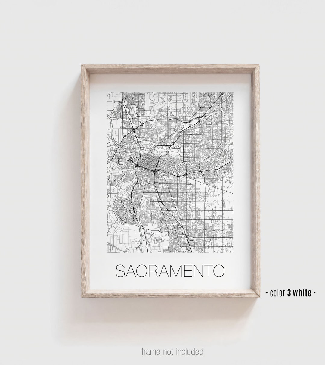 SACRAMENTO CA City Map Poster, Sacramento California Street Map Print ...