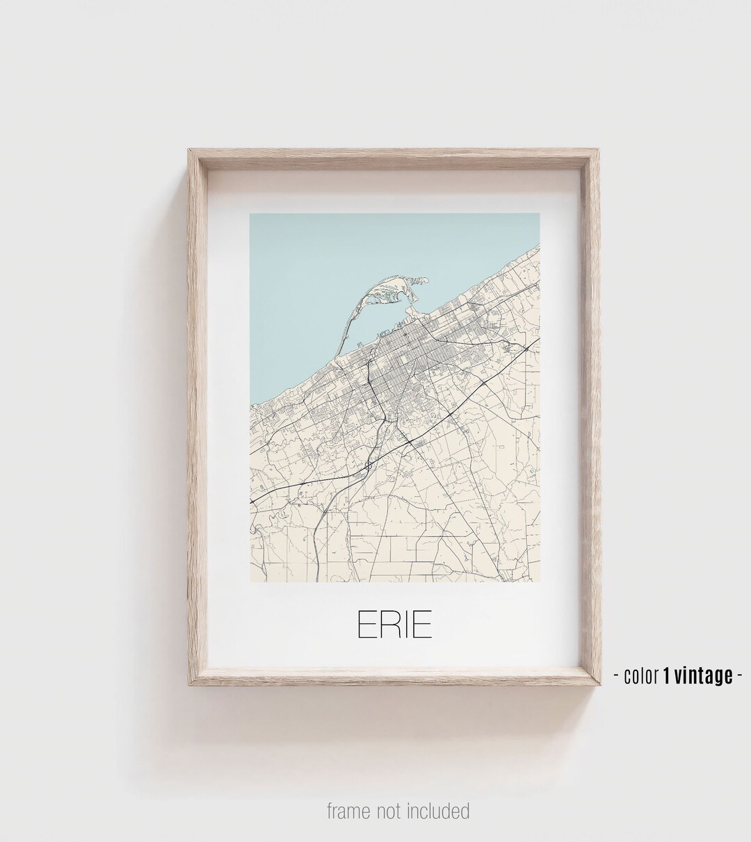 ERIE PA City Map Poster, Erie Pennsylvania Street Map Print ...