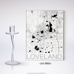 Map of Loveland Colorado City Print Poster Loveland CO City - Etsy