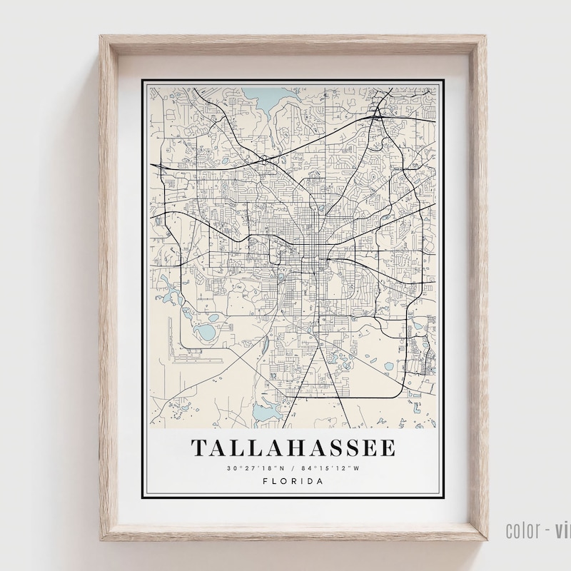 Tallahassee Map - Etsy