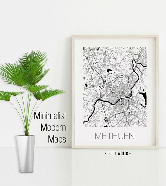 Methuen Massachusetts Methuen Ma Map Methuen Map Methuen Etsy
