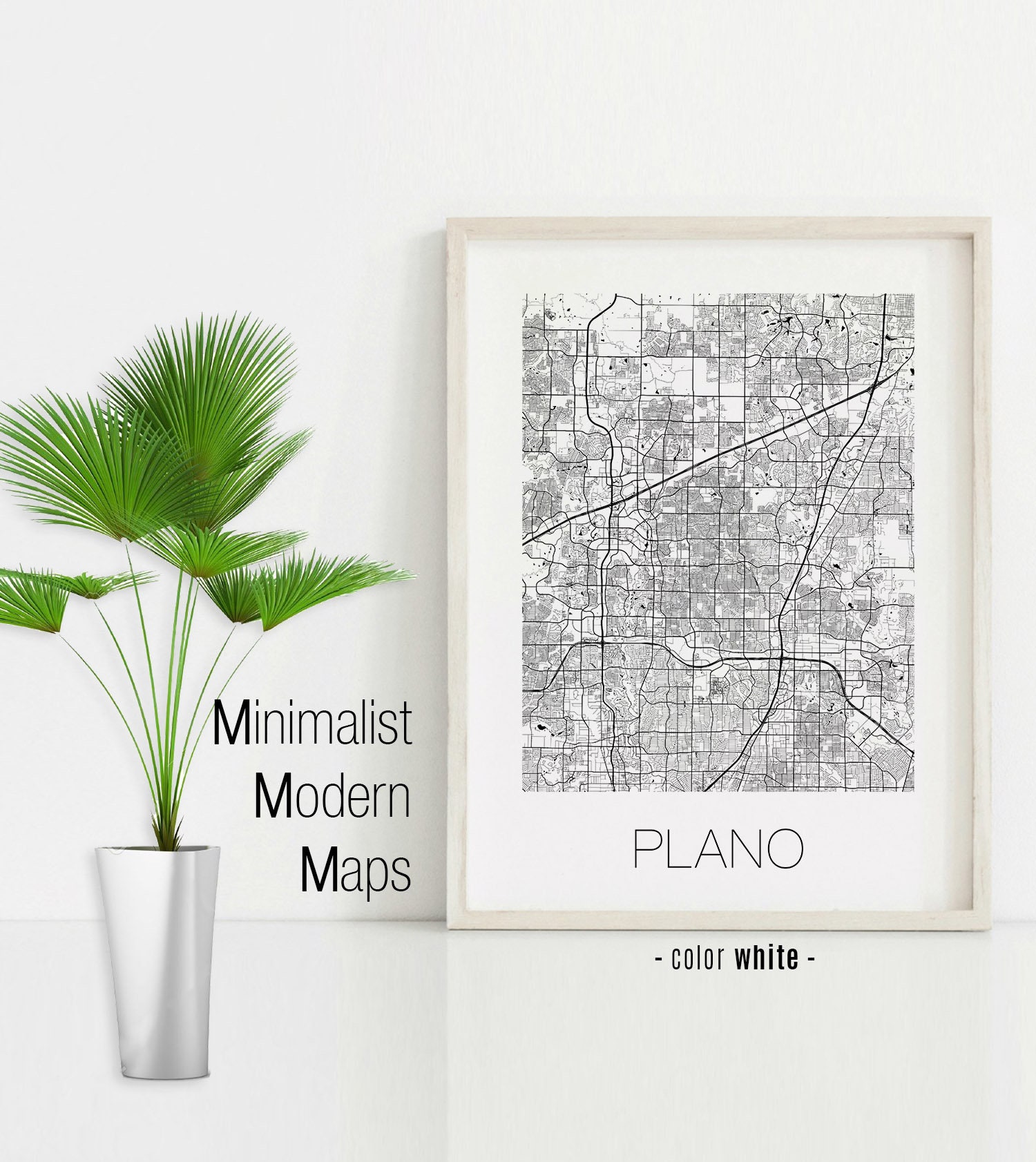 Plano Texas Plano TX map Plano map Plano print Plano | Etsy