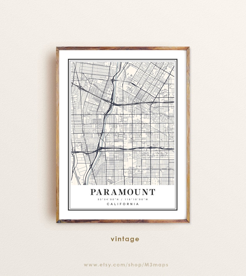Paramount California Map Paramount CA Map Paramount City - Etsy