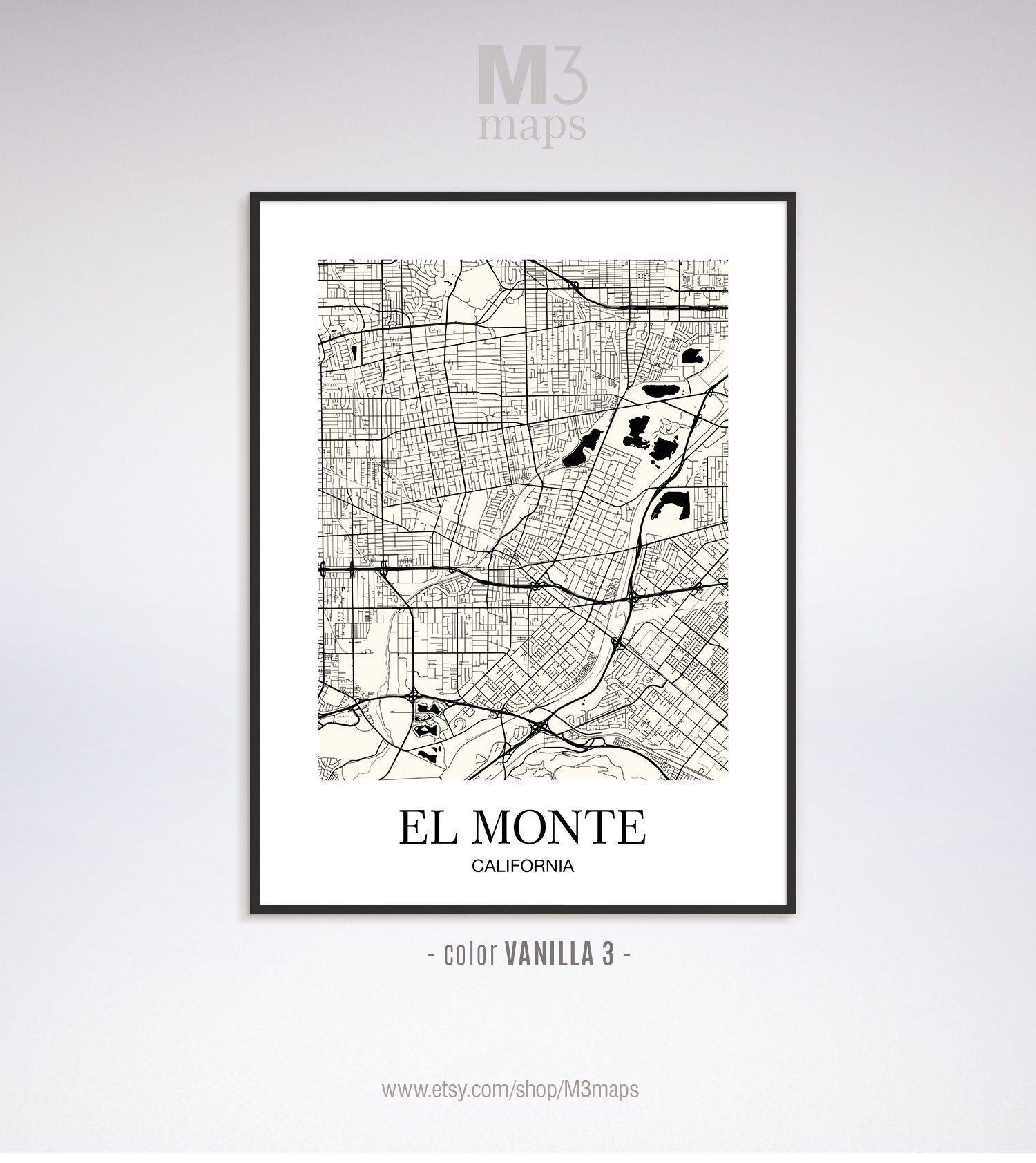 El Monte El Monte CA Map El Monte Modern Art Print El Monte - Etsy