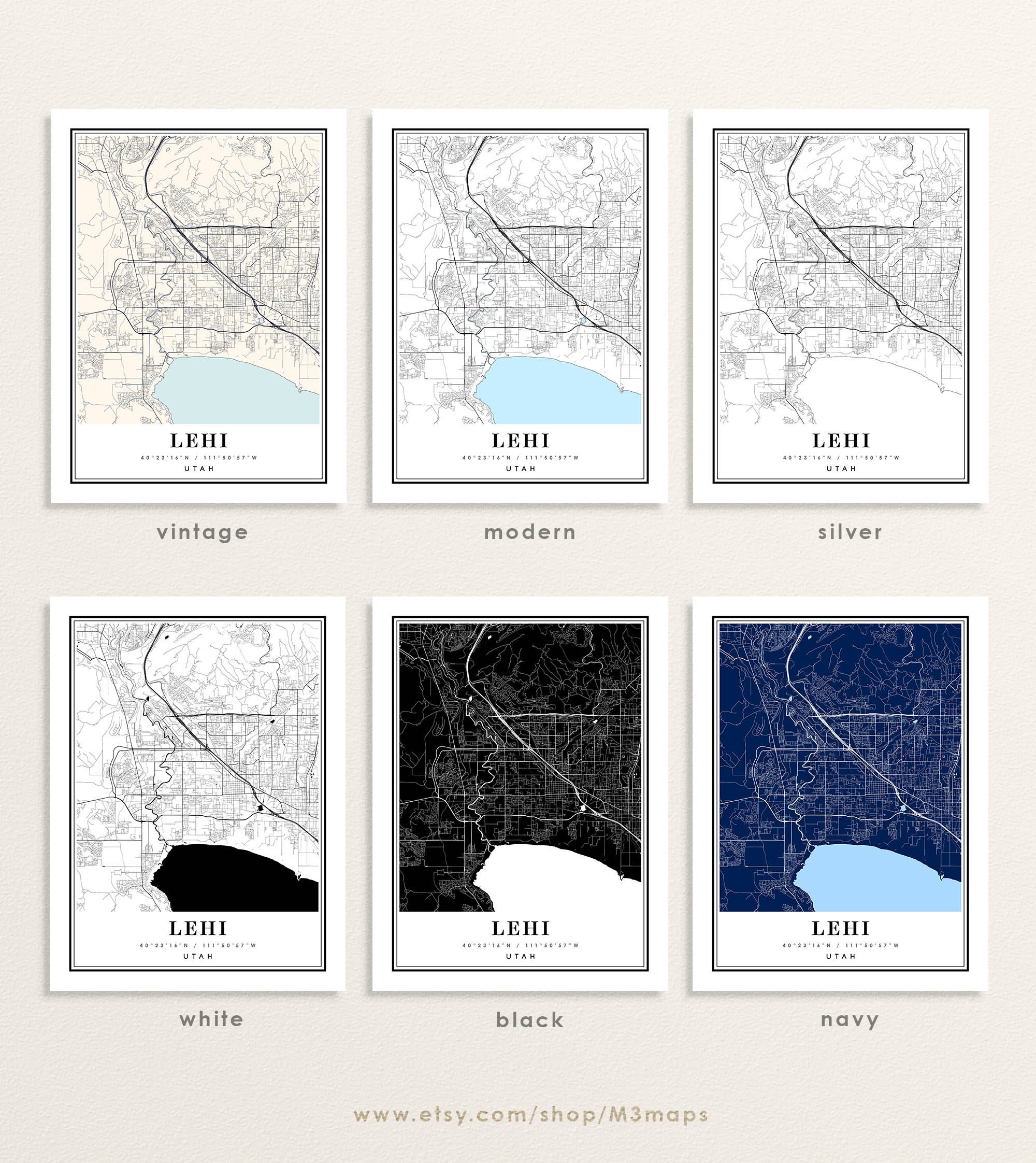 Lehi Utah Map Art Print: Cityscape Poster - Etsy
