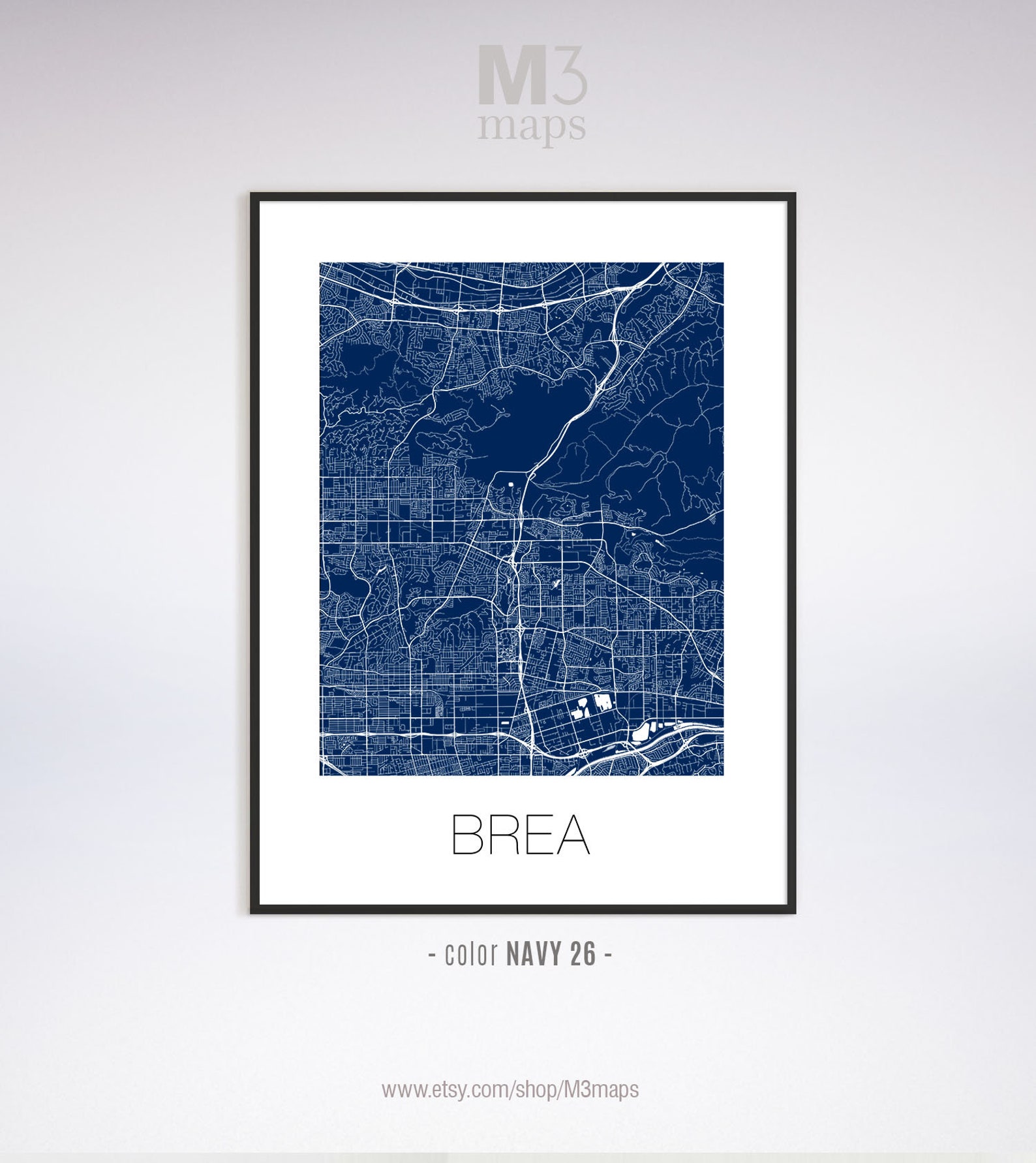 Brea California Brea CA Map Brea Map Brea Print Brea | Etsy