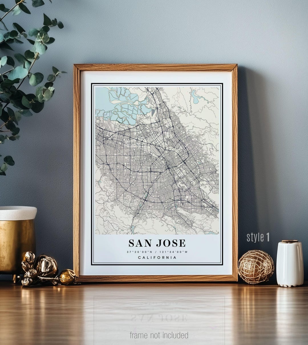 San Jose Map Print SJSU Map Poster Modern San Jose Wall Art SJ ...