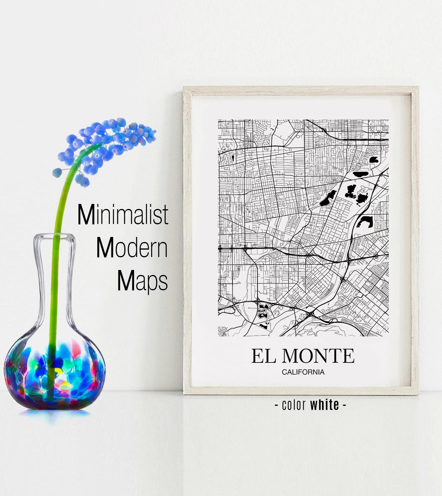 El Monte El Monte CA map El Monte modern art print El Monte | Etsy